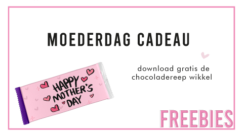 Moederdag chocoladereep wikkel - Free printable by Roxy Paay